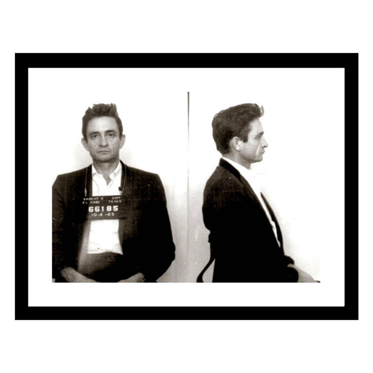 Venice Beach Collections Johnny Cash 1965 Mugshot Photos Framed Painting | Wayfair